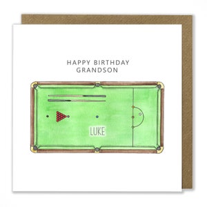 Personalised Snooker Birthday Card, Happy Birthday Card, Snooker Player ...