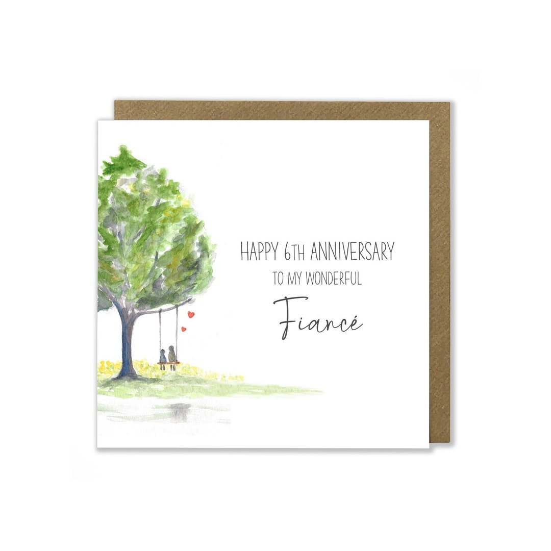 Anniversary Greeting Card, Couple Anniversary Card, Couple on a Swing ...