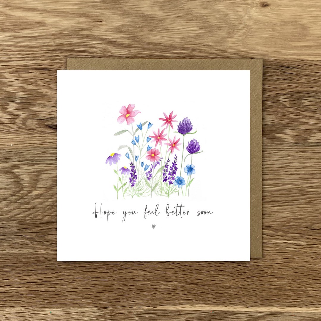 Get Well Soon Card Hope You Feel Better Soon Greeting Card - Etsy