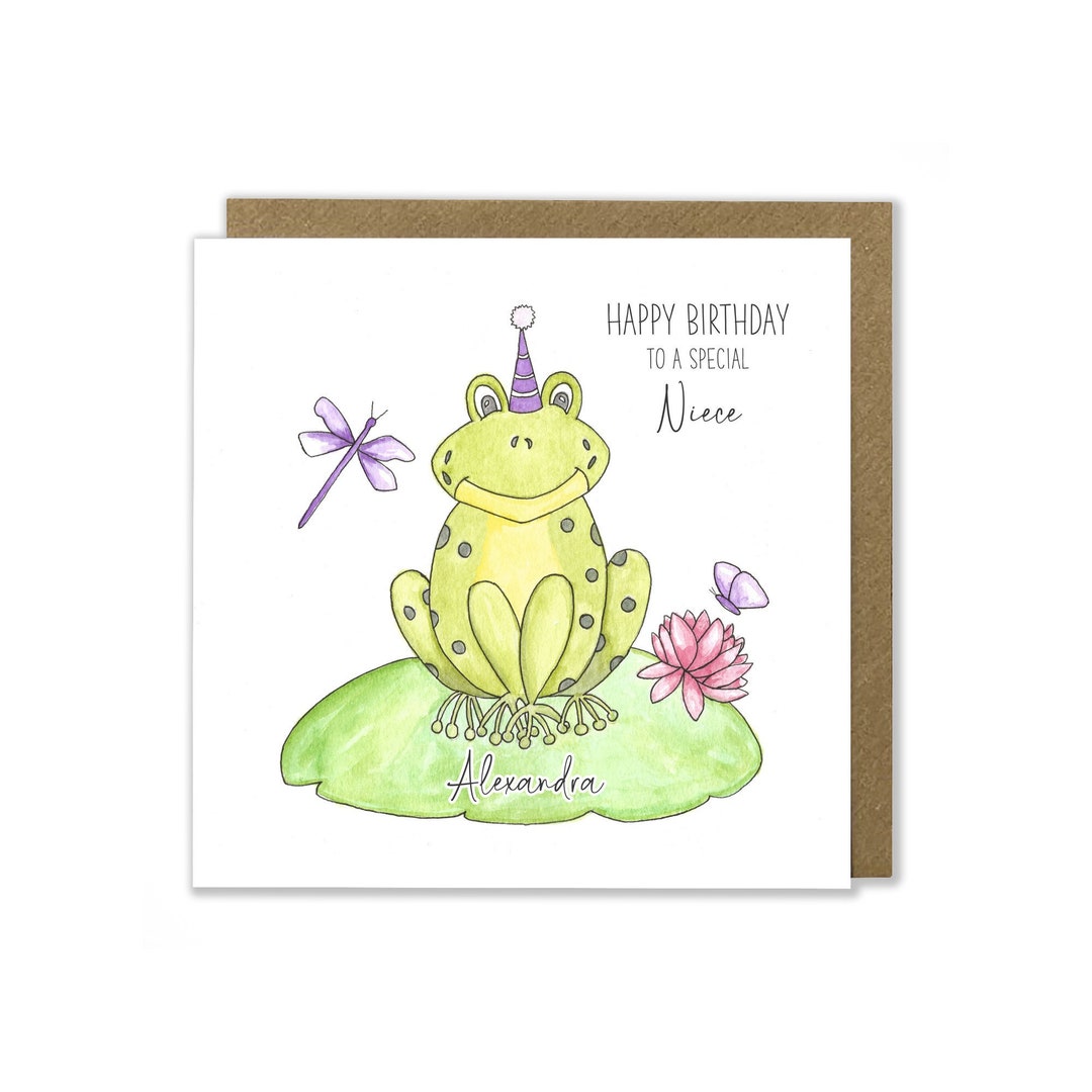 Personalised Frog Birthday Card, Happy Birthday Card, Child's Birthday ...