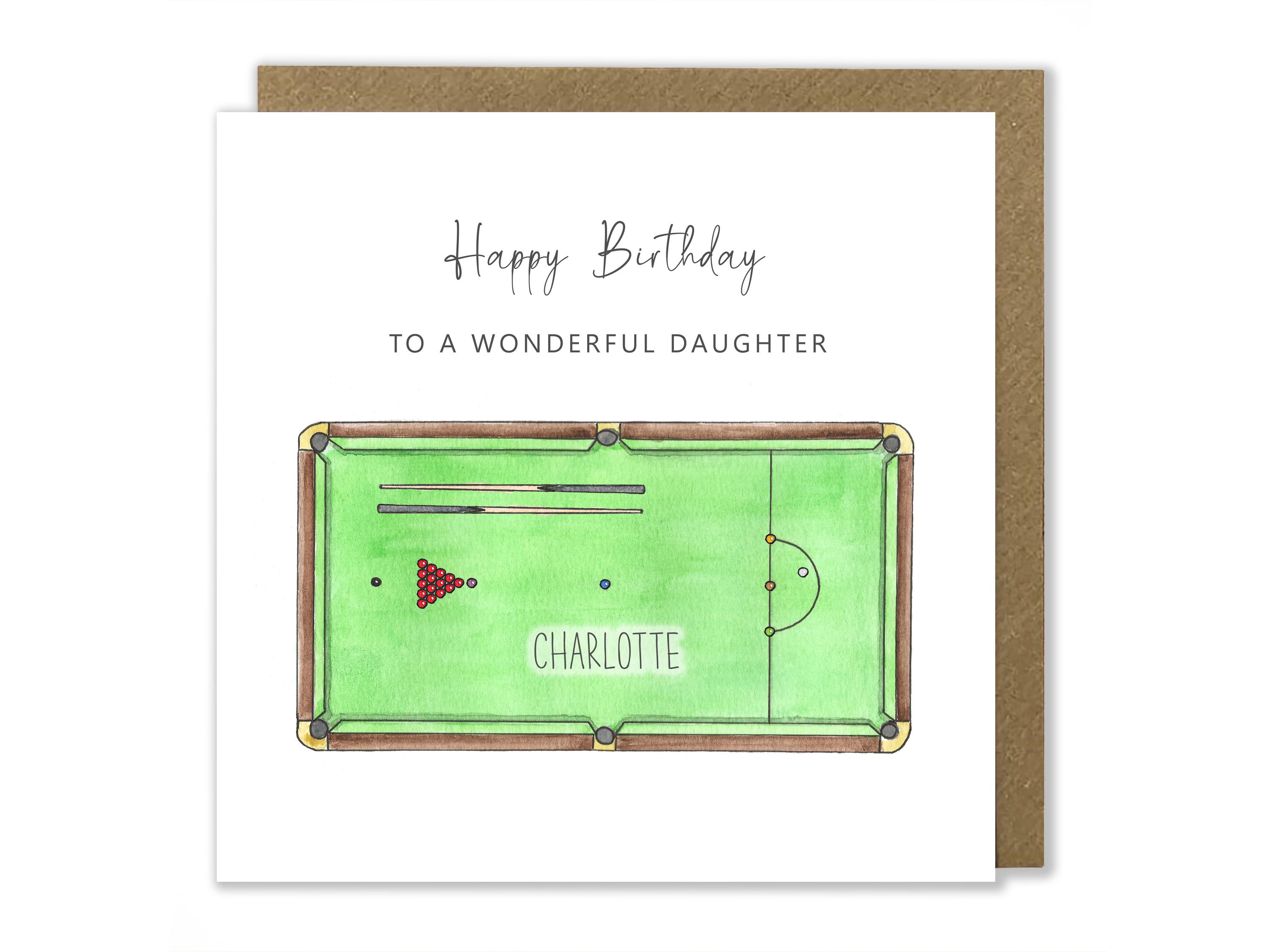 Personalised Snooker Birthday Card, Happy Birthday Card, Snooker Player ...