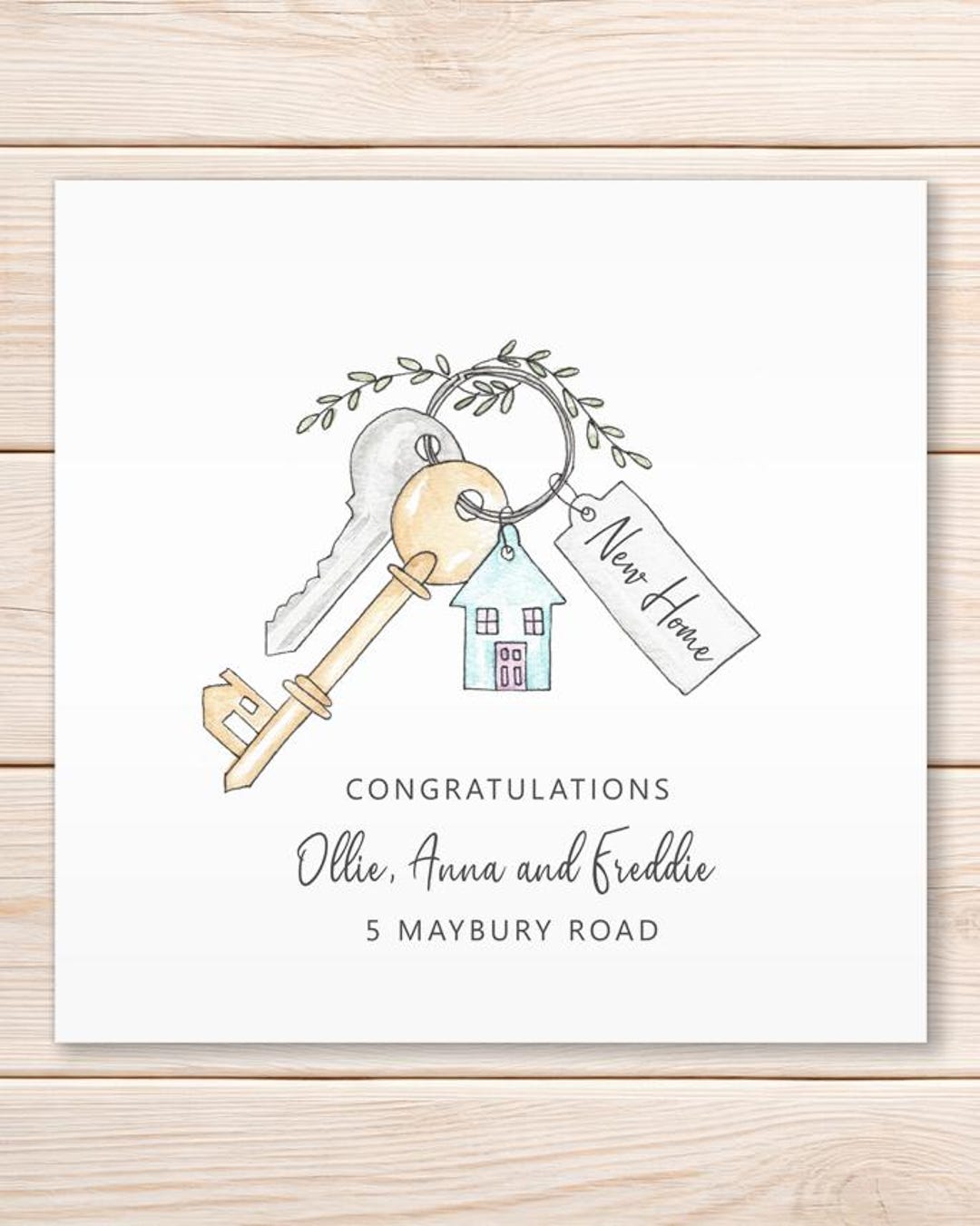 Personalised New Home Card, Congratulations, Names and Address, Home ...