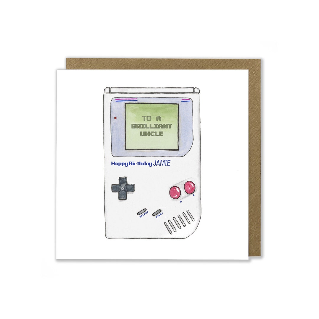 Personalised Retro Gameboy Birthday Card, Gaming Card - Etsy
