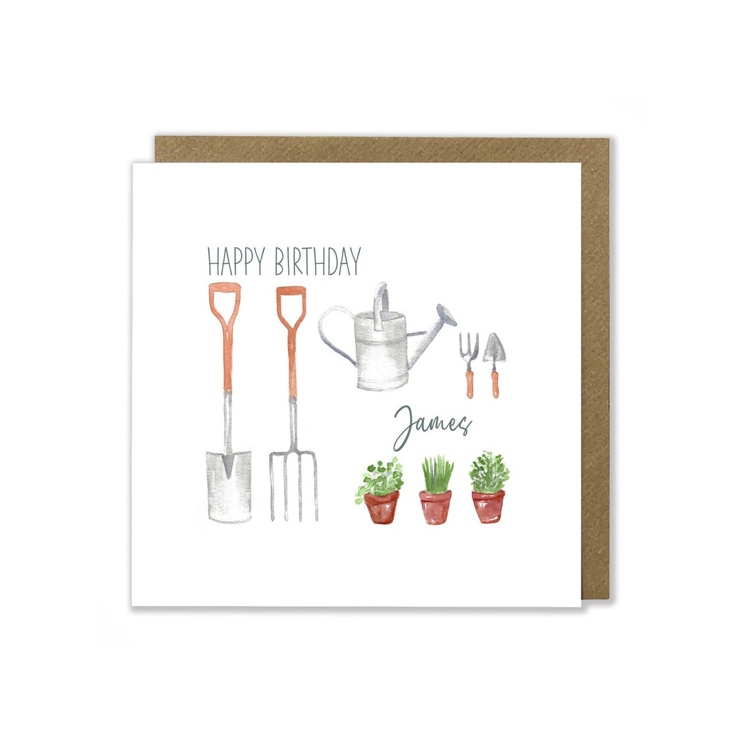 Personalised Gardening Birthday Card, Happy Birthday, Gardening Card ...