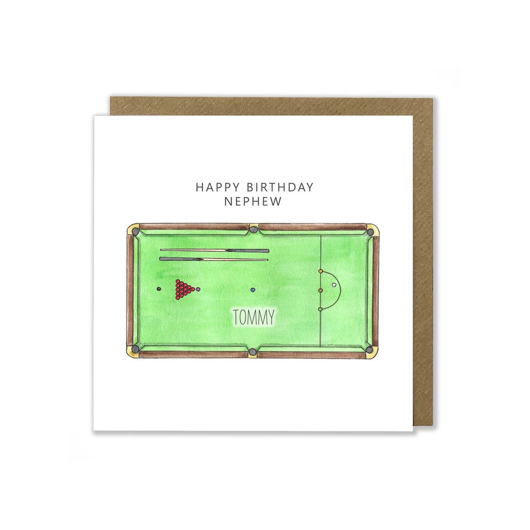 Personalised Snooker Birthday Card, Happy Birthday Card, Snooker Player ...