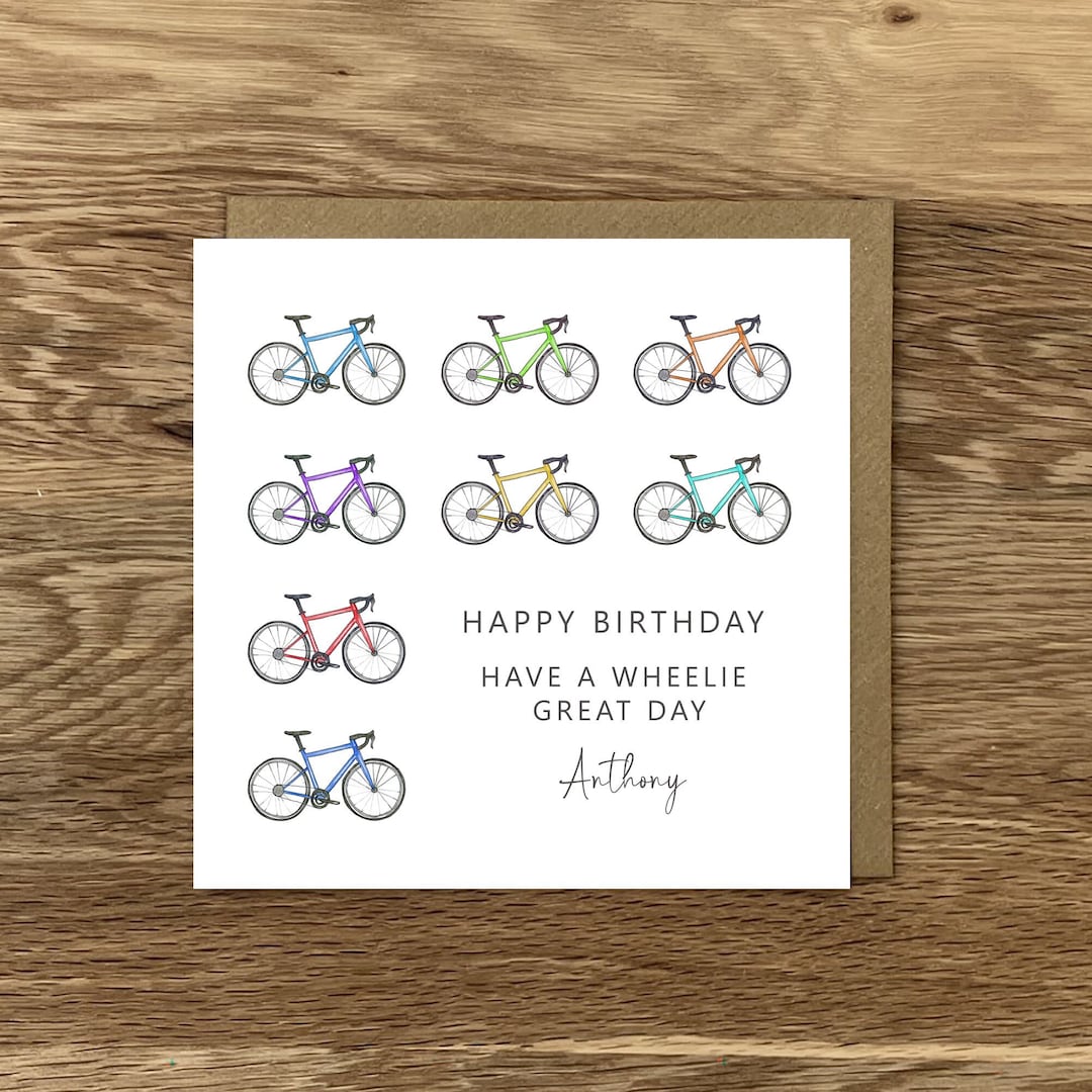 Personalised Bicycle Birthday Card Bike Birthday Card Happy - Etsy