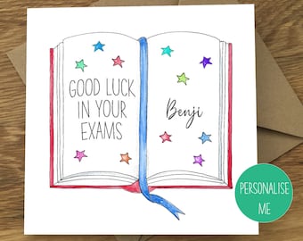 Good Luck in Your Exams Card Exam Support Good Luck Card - Etsy