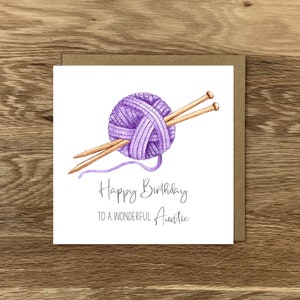 Knitting Birthday Card, Knitting Wool Card, Hobby Greeting Card - Etsy
