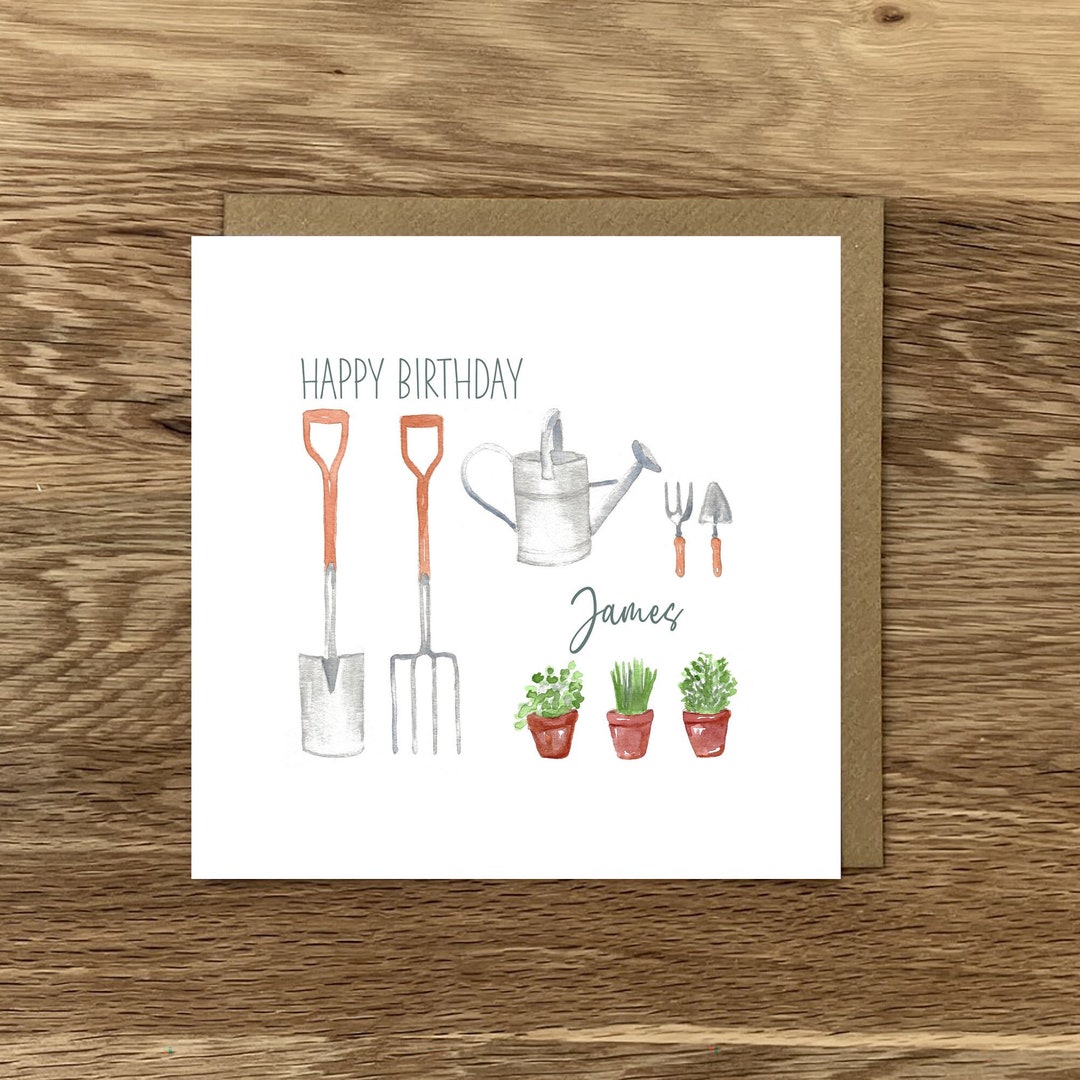 Personalised Gardening Birthday Card Happy Birthday - Etsy UK