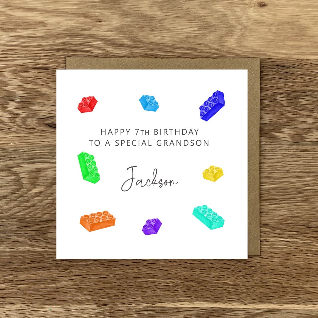 Personalised Building Block Birthday Card Happy Birthday - Etsy