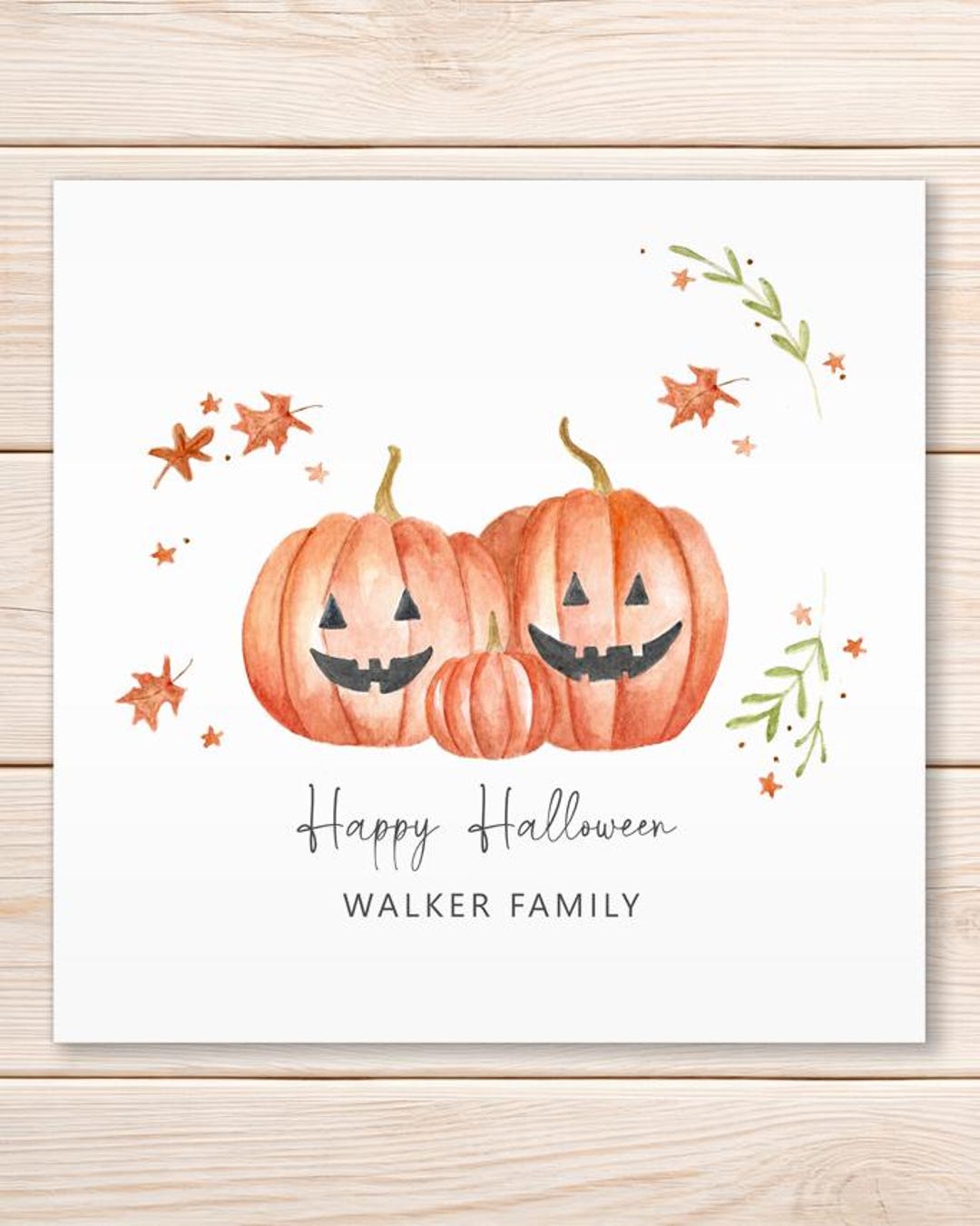 Personalised Halloween Greeting Card, Pumpkins, Happy Halloween Card ...