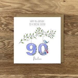 Personalised 90th Birthday Card Age 90 Female Birthday Card - Etsy