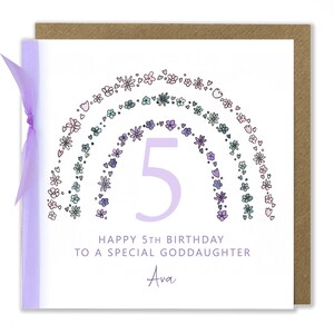 Personalised Rainbow Birthday Card, Happy Birthday Card, Ages, 1, 2, 3 ...