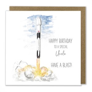 Personalised Space Rocket Birthday Card, Rocket Launch Card, Starship ...