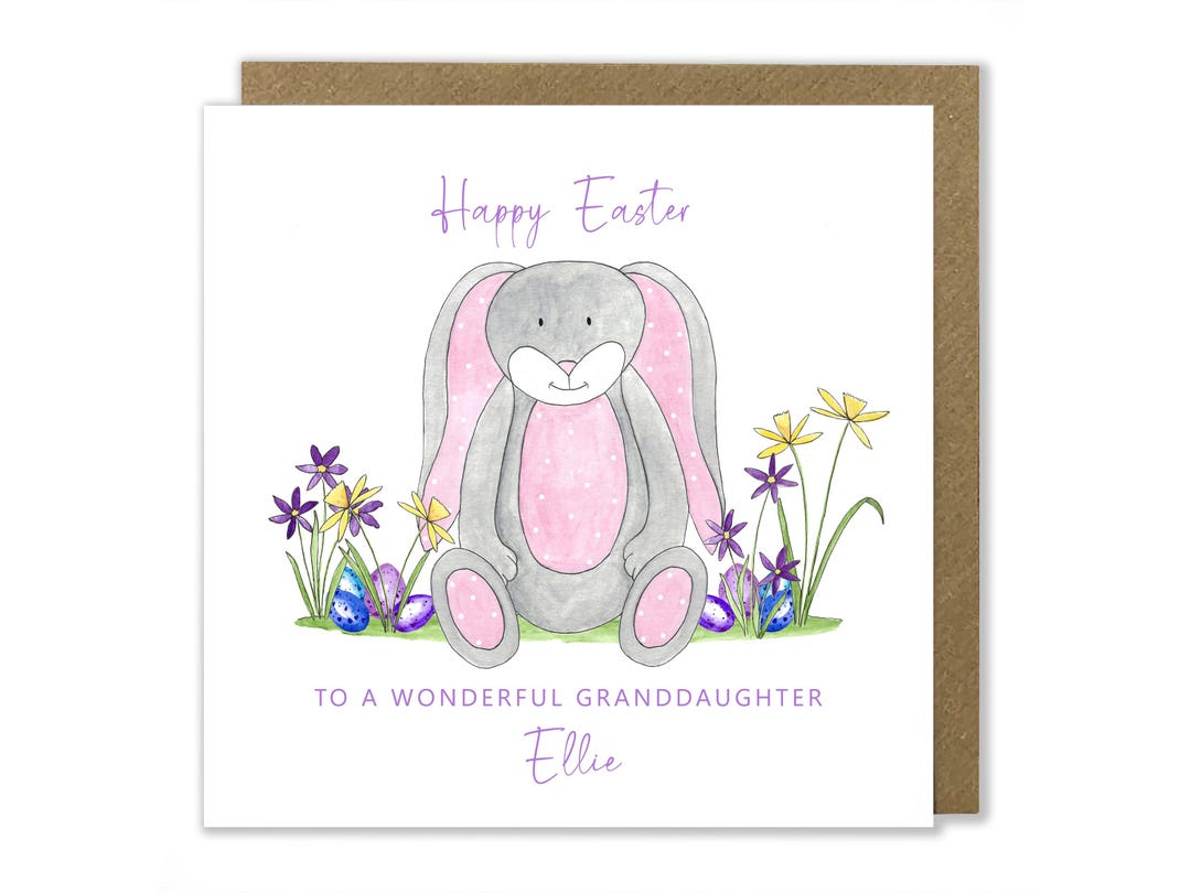 Personalised Easter Bunny Card, Happy Easter Card, Kids Easter Card ...