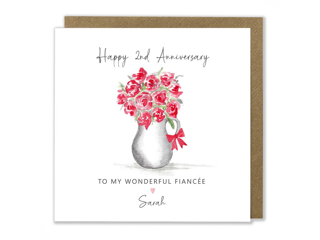 Personalised Rose Anniversary Card, Happy Anniversary Card, Wedding ...