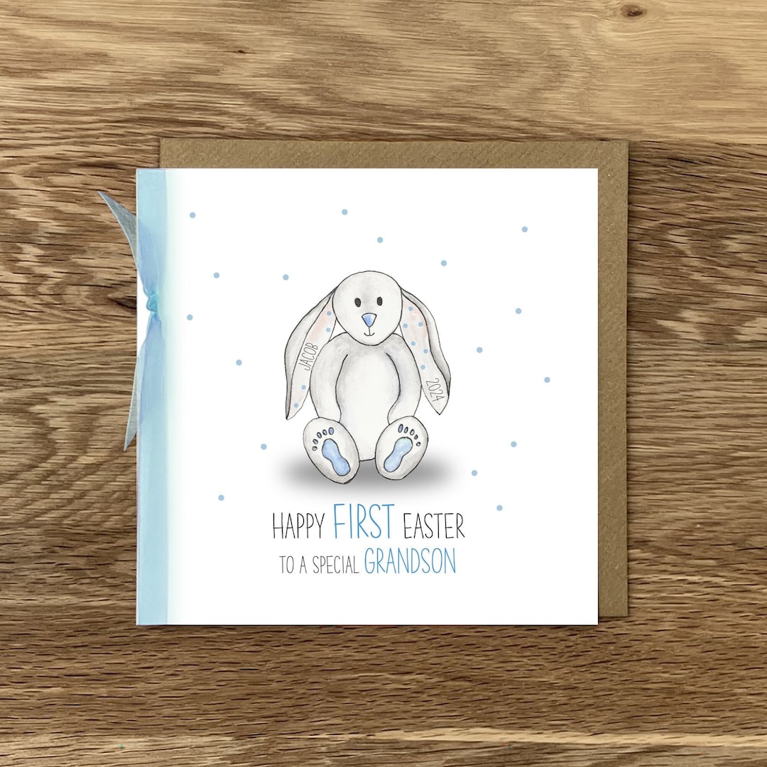 Personalised Baby Boy First Easter Card, Baby's First Easter Card ...