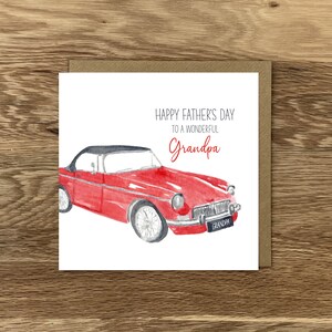 Personalised Father's Day Classic Car Card MG Happy - Etsy