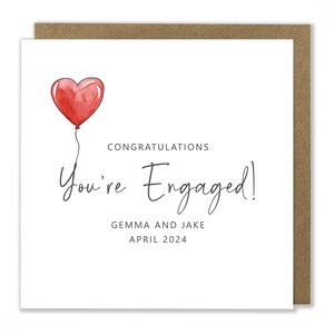 Personalised Engagement Card, You're Engaged, Congratulations on Your ...