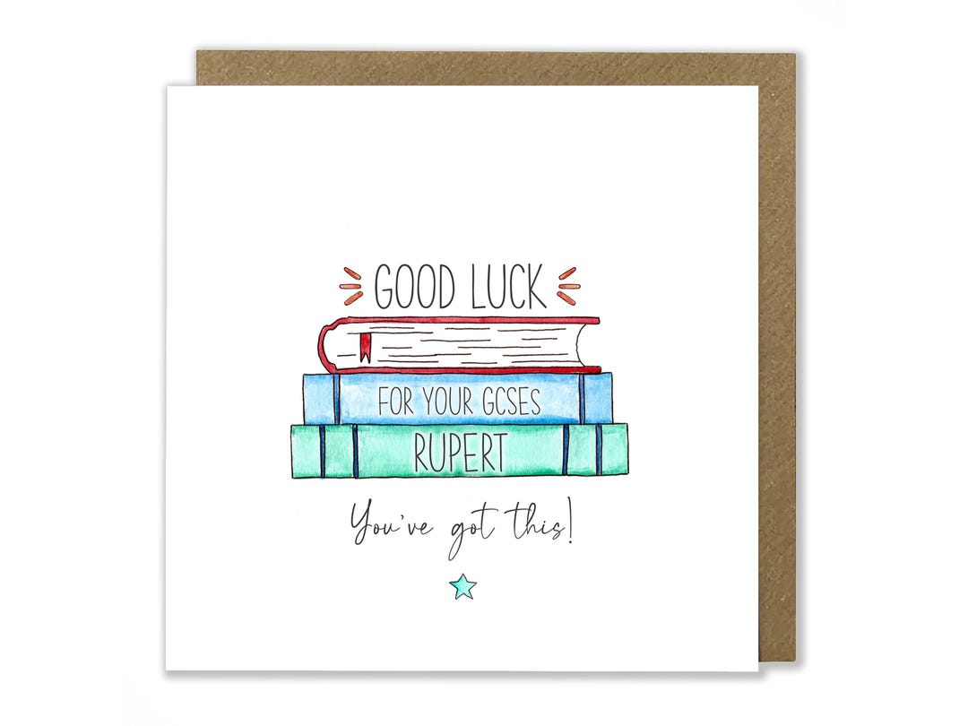 Personalised Good Luck Card, for Your Exams, Sats, Gcses, A-levels ...