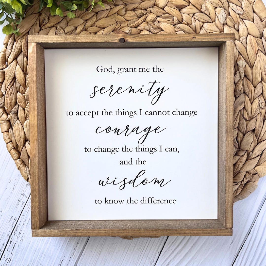 Serenity Prayer Small Wood Sign, Encouragement Gift, Scripture Prayer ...