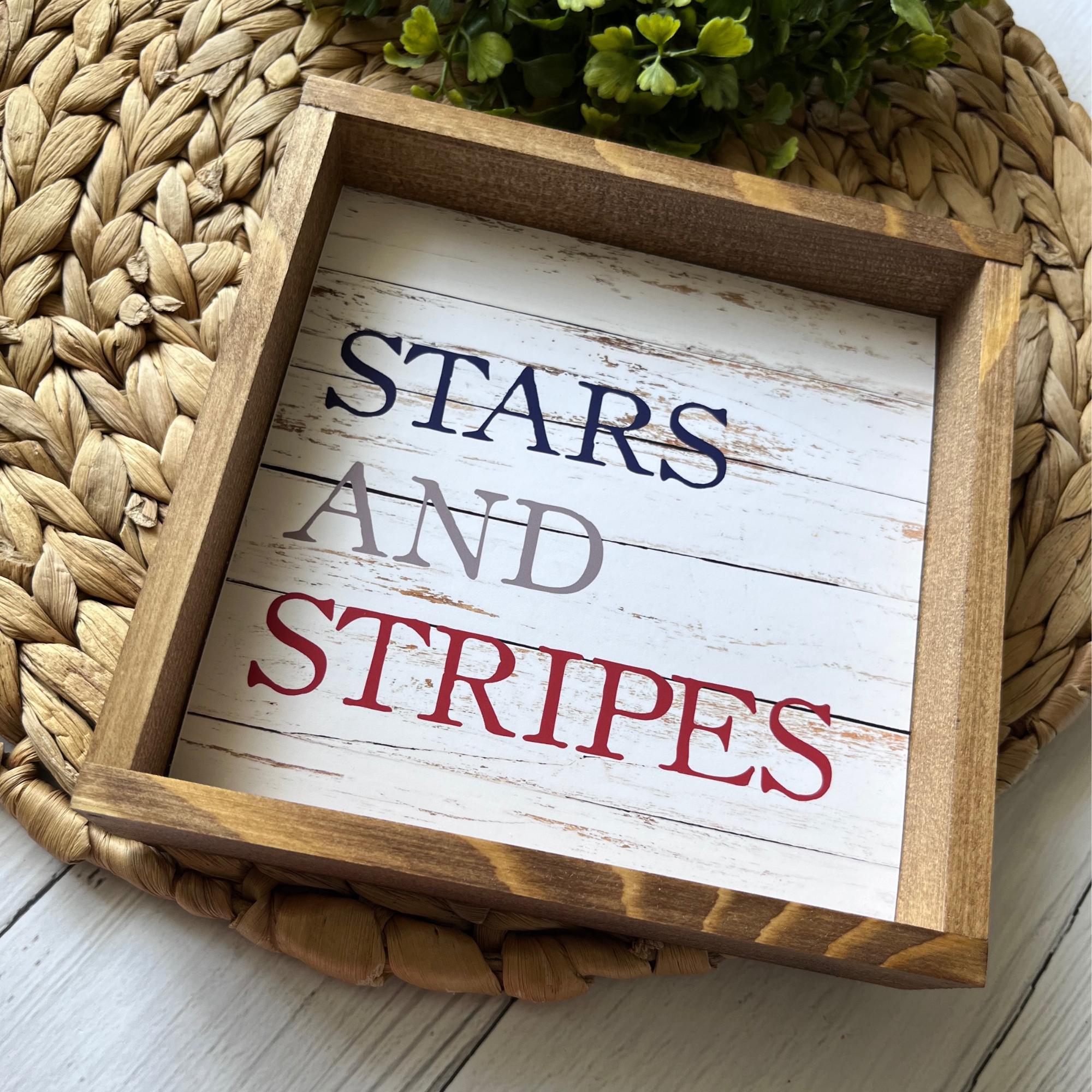 Stars and Stripes Wood Sign | Rustic Patriotic Farmhouse Decor | Fourth ...