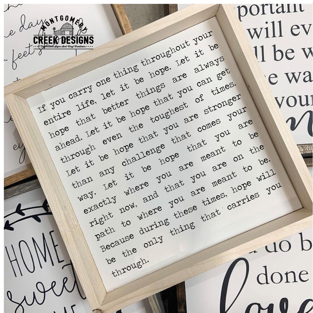 Let It Be Hope Small Framed Wooden Sign, Encouragement Gift - Etsy