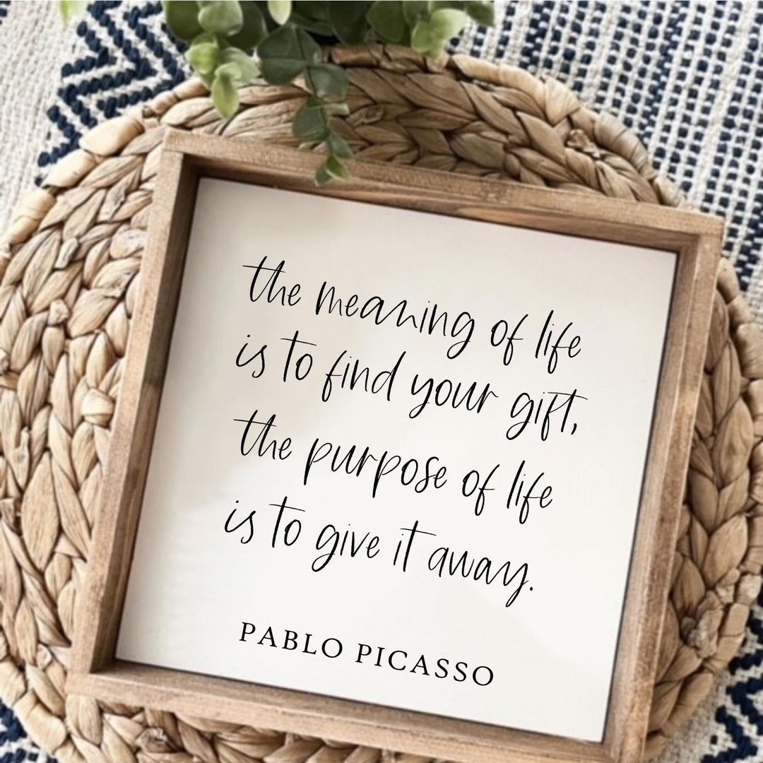 The Meaning of Life Framed Wooden Sign, Boho Wood Sign - Etsy