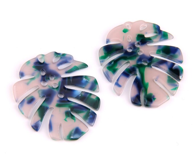 Tortoise Shell Acetate Acrylic Earring Charms,big Monstera Leaf Shaped ...