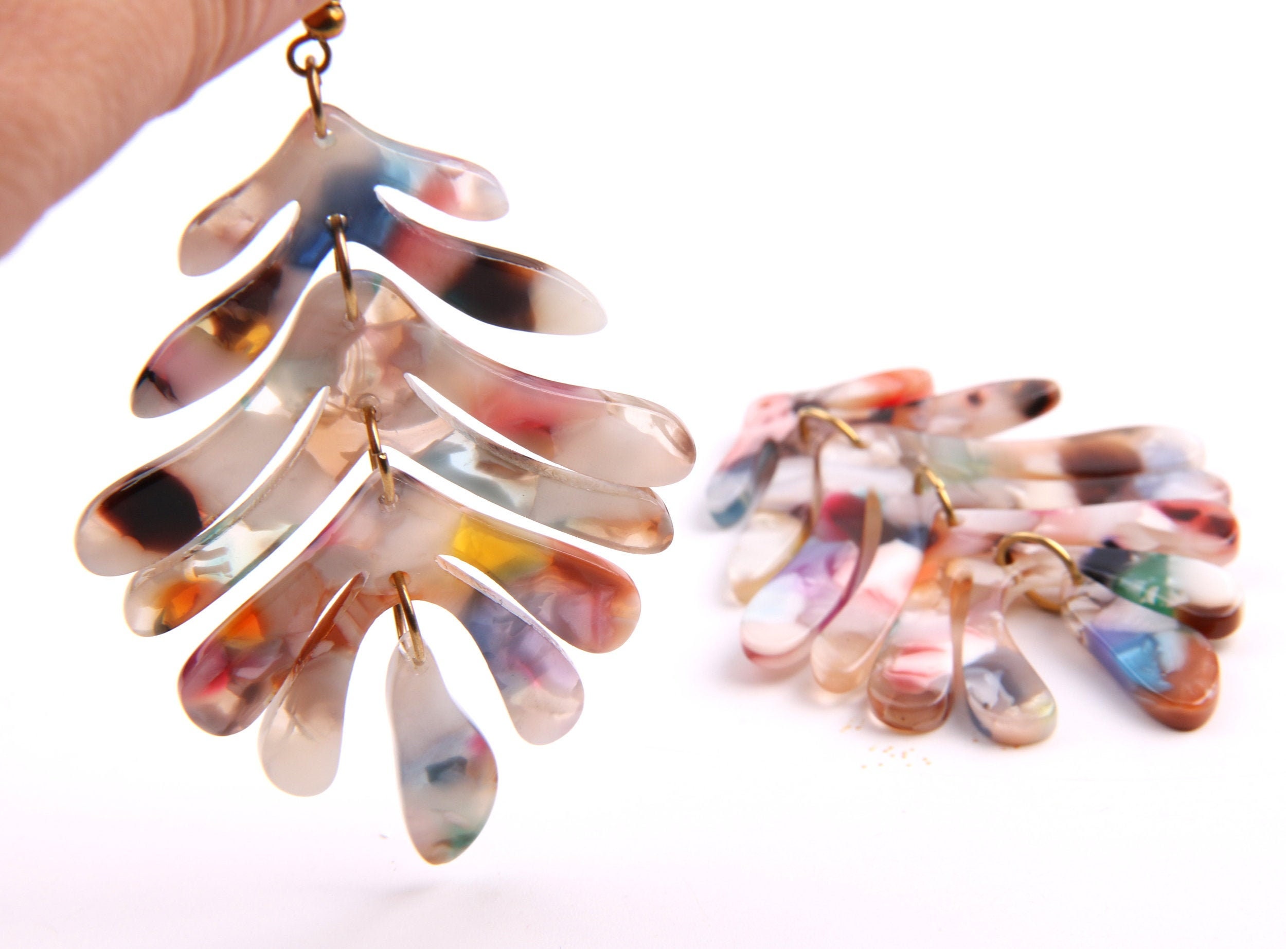 2PCS Tortoise Shell Acetate Acrylic Earring Charms-diamond - Etsy