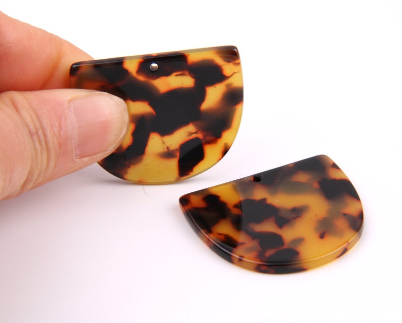 6PCS Tortoise Shell Acetate Acrylic Earring Charms-d Shaped - Etsy