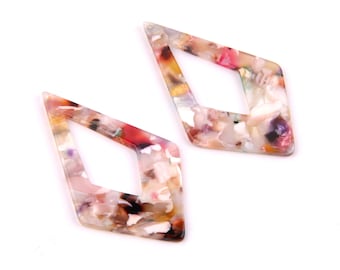 Acrylic Square Earring Charms Square Shaped Earrings Earring Findings ...