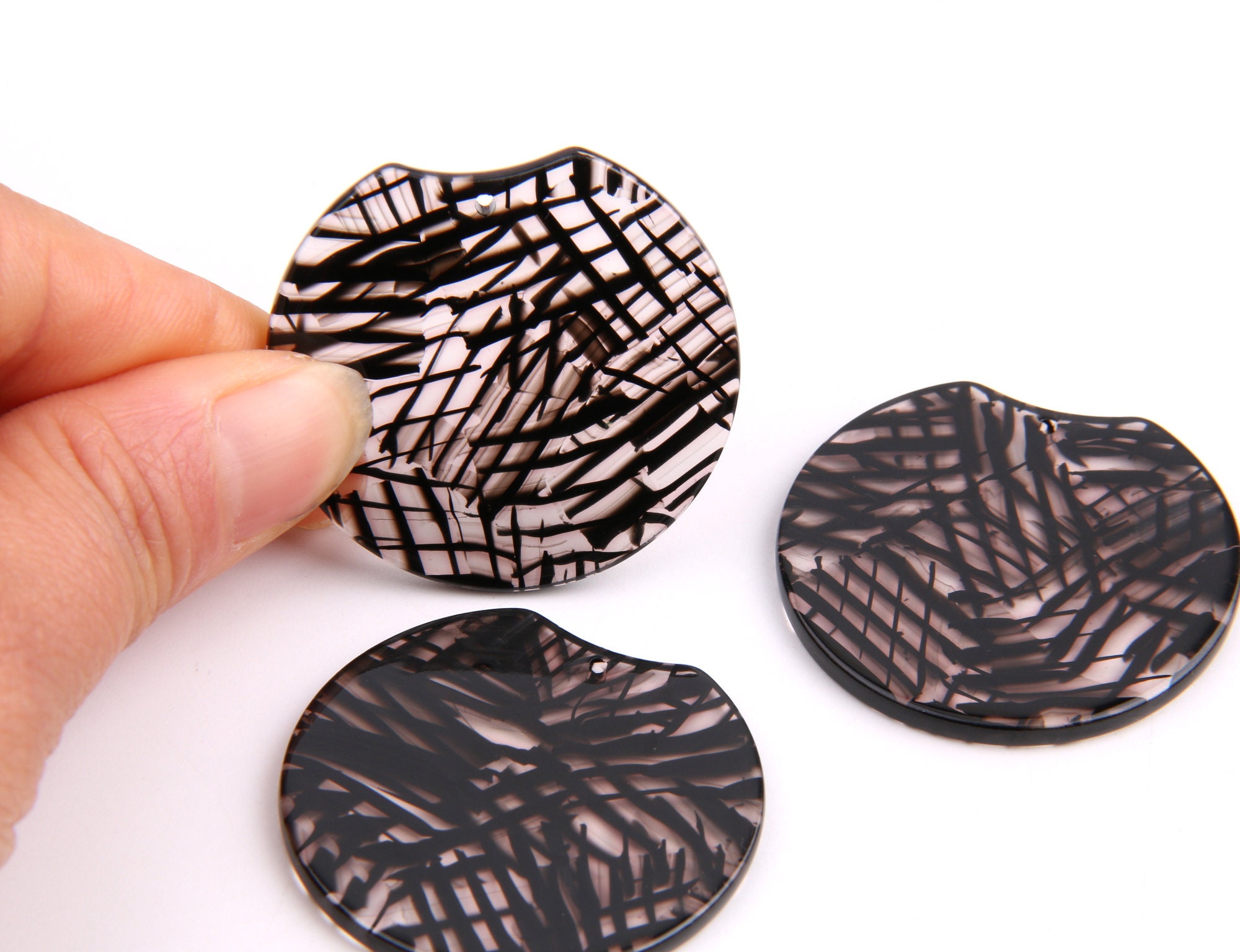 6PCS Tortoise Shell Acrylic Earring Charms-special Roun | Etsy