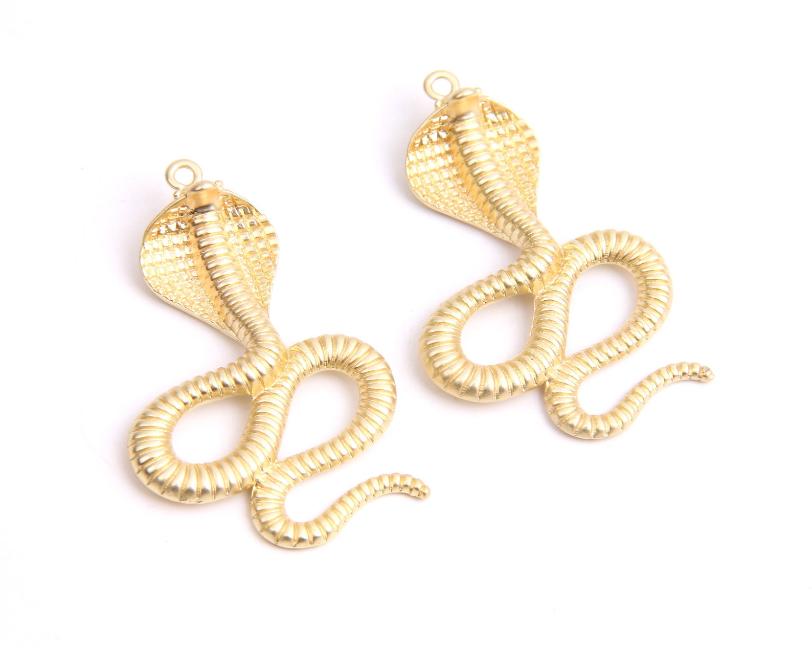 4PCS Matted Gold Planted dull Gold Zn Alloy Earring Charms | Etsy