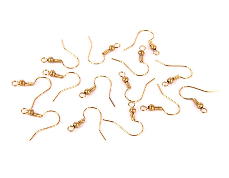 50pcs+raw Brass French Style Hook - Raw Brass Earring Hook - Raw Brass ...