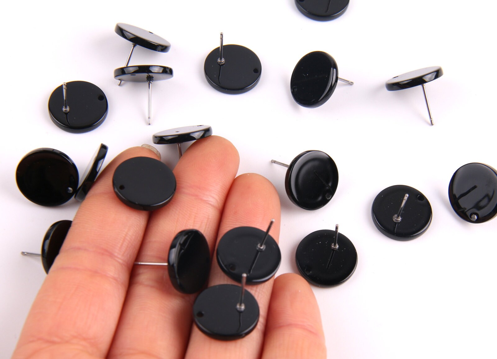 6PCS Acrylic Earring Earring Stud/post Charm- Coin Shaped-connector ...
