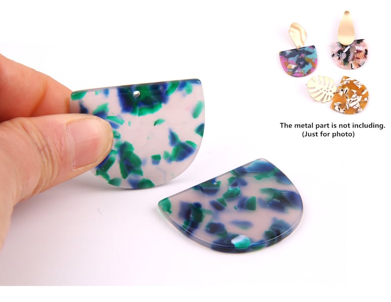 6PCS Tortoise Shell Acetate Acrylic Earring Charms-D Shaped | Etsy