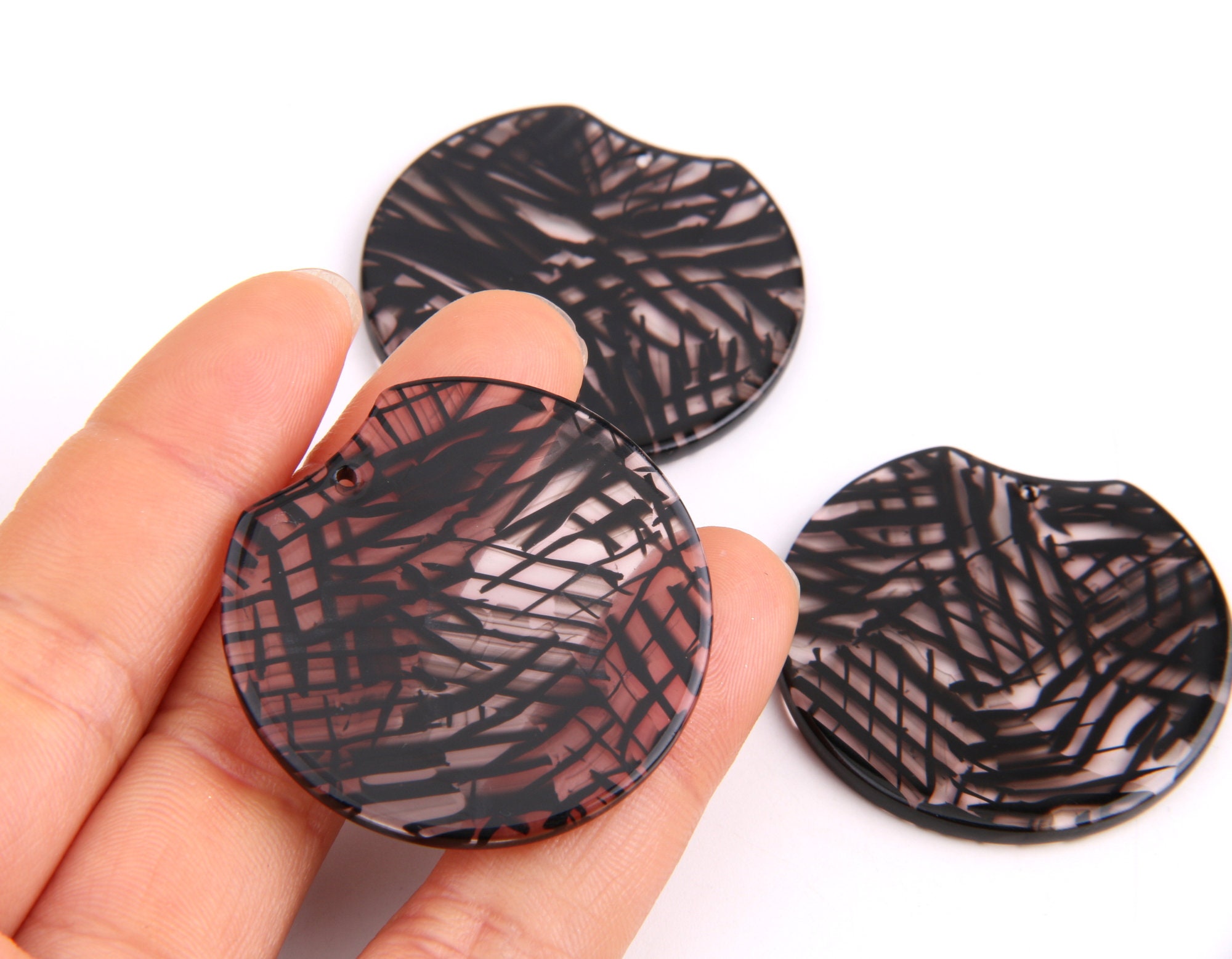 6PCS Tortoise Shell Acrylic Earring Charms-special Roun | Etsy