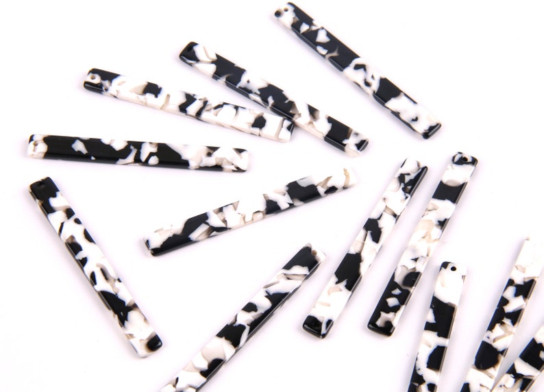 6PCSTortoise Shell Acetate Acrylic Earring Charm-Rectangle | Etsy