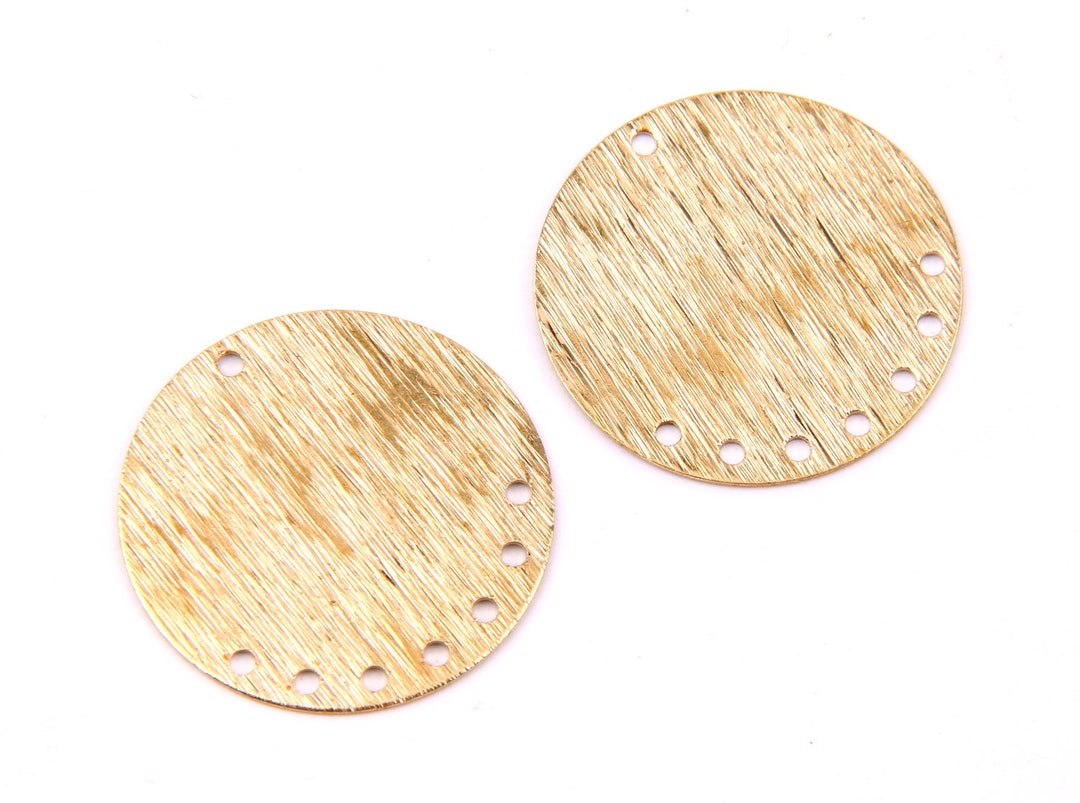6PCS+ Raw Brass Charms - Round Coin Shaped Raw Brass Charms - Earring ...