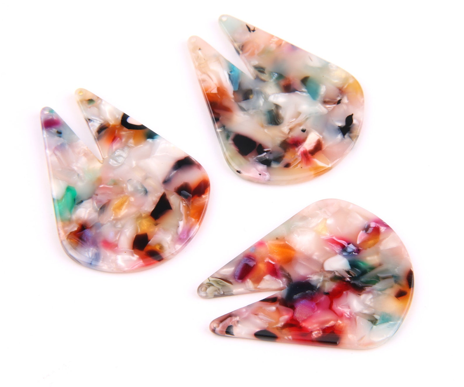 6PCS Tortoise Shell Acetate Acrylic Earring Charms With Two | Etsy