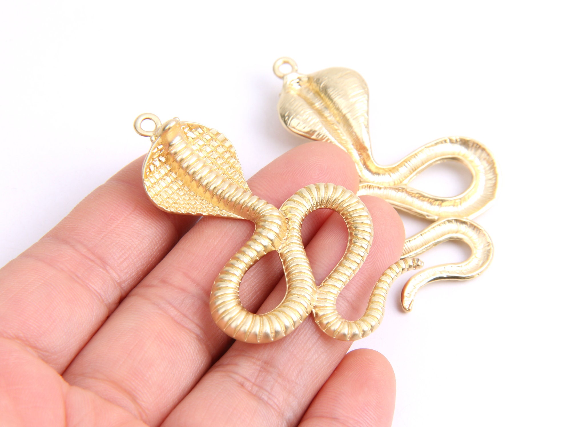 4PCS Matted Gold Planted dull Gold Zn Alloy Earring Charms | Etsy