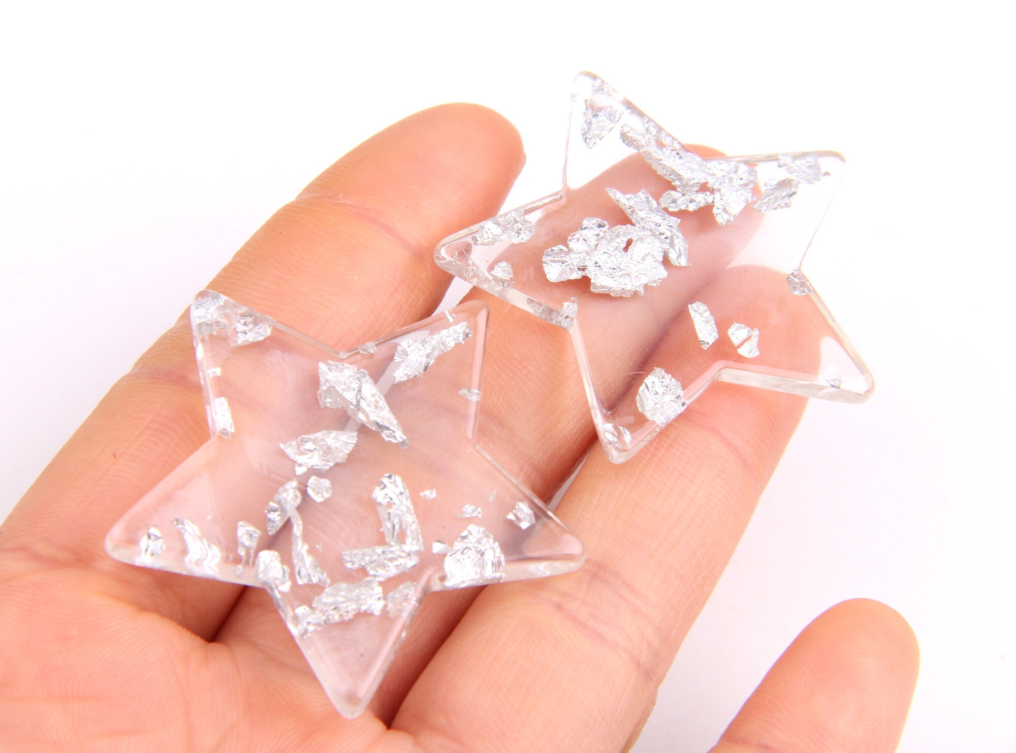 6PCS Acrylic With Silver Earring Charms-star Shaped - Etsy