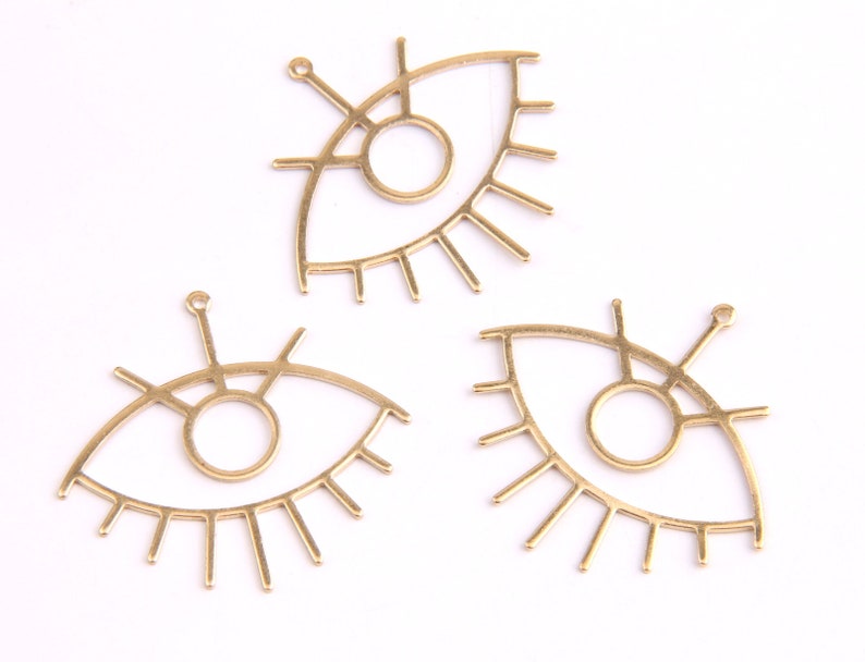 6PCS Raw Brass Charms Big Size EYE Shaped Earring - Etsy