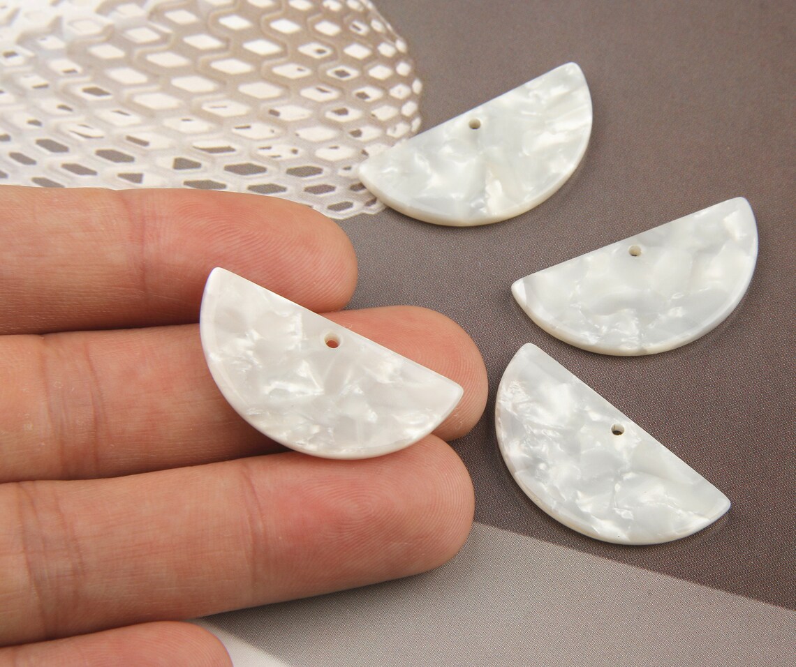 Acetate Acrylic Diy Earring Charms Semicircle and D Shaped - Etsy