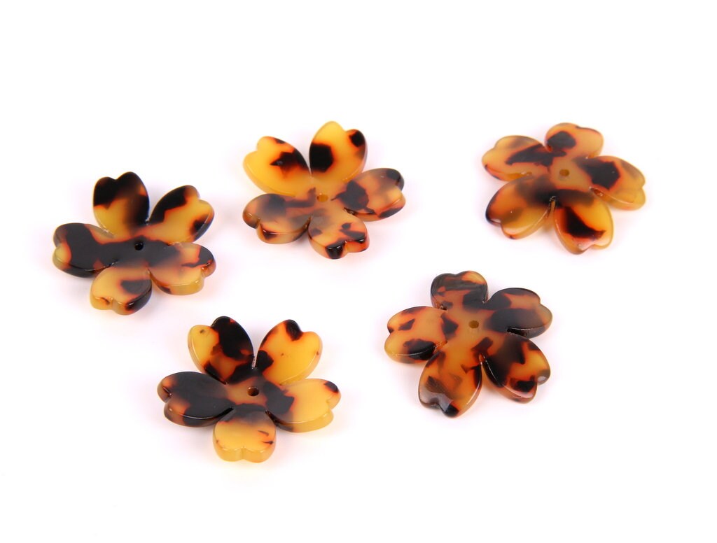 6PCS Tortoise Shell Acetate Acrylic Earring Charms-sakura - Etsy