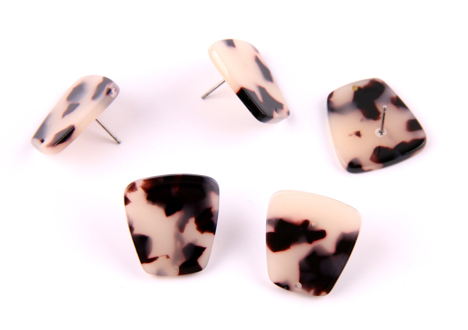 6PCS Tortoise Shell Acetate Acrylic Earring Stud/post Charm | Etsy