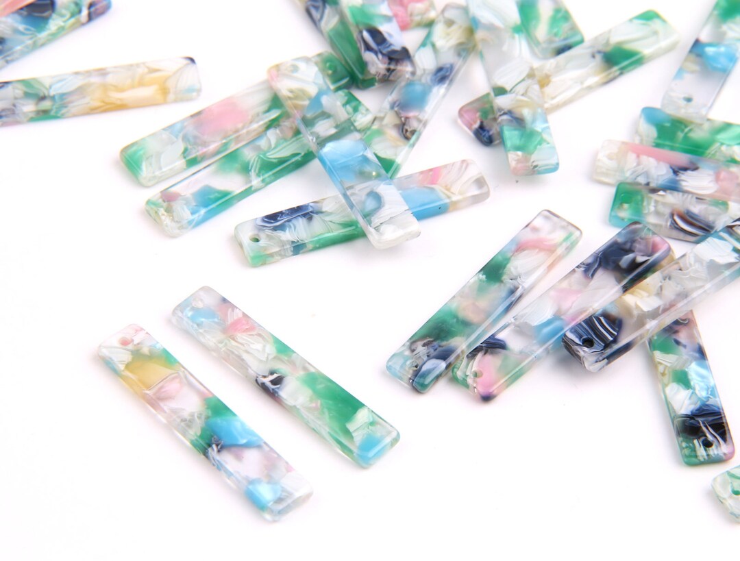 6pcs+tortoise Shell Acetate Acrylic Earring Charm-rectangle and Rod Bar ...