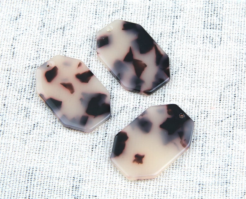 Acetate Acrylic Earring Hexagonl Shaped Pendant Tortoise - Etsy