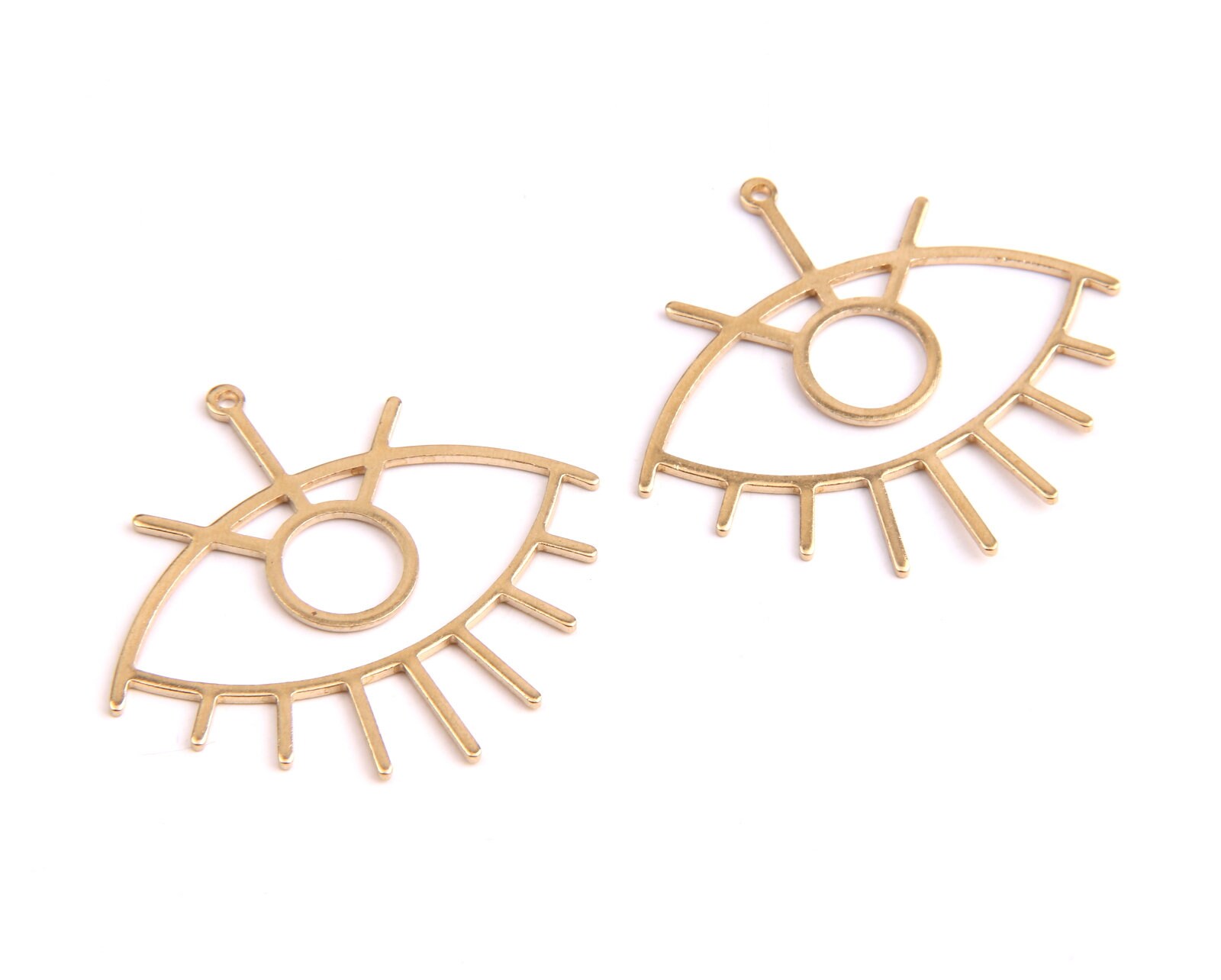 6PCS Raw Brass Charms Big Size EYE Shaped Earring - Etsy